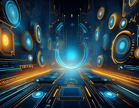 Abstract Technology Background With Digital Interfaces And Holograms Premium Ai Generated Image