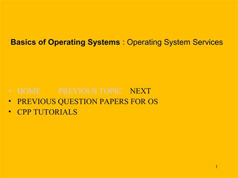 Operating System Services 9 Ppt