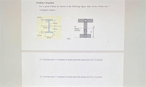 Solved Problem 2 8 Points For A Given I Beam As Shown In