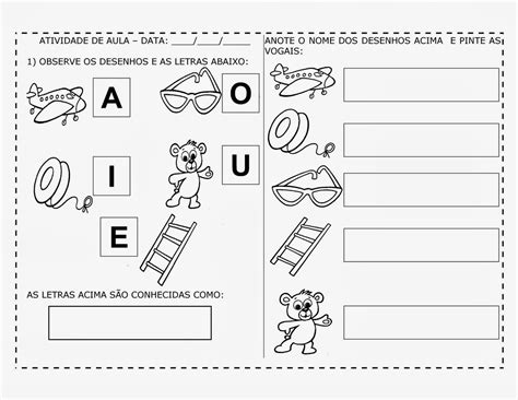 Atividades Infantis As Vogais Desenhos Para Colorir