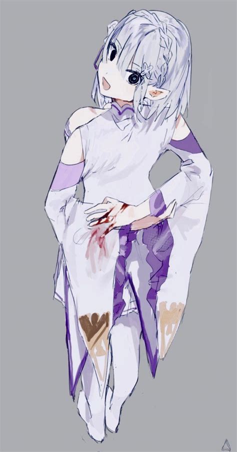 Emilia Yandere Version Rezero Zelda Art Anime Artwork Anime