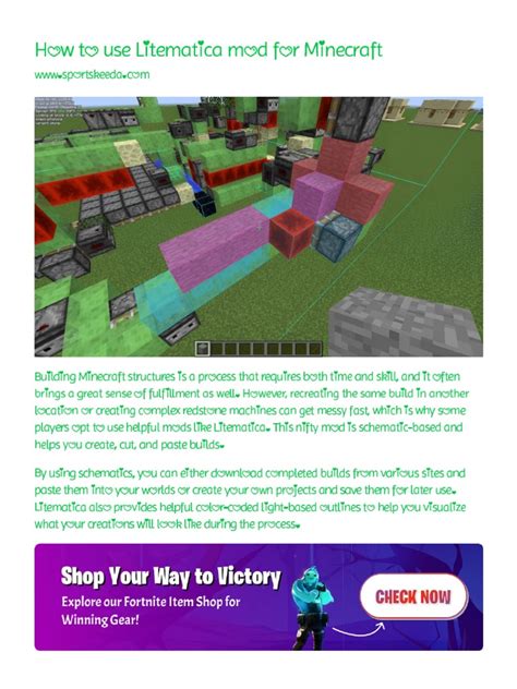 How To Use Litematica Mod For Minecraft Pdf
