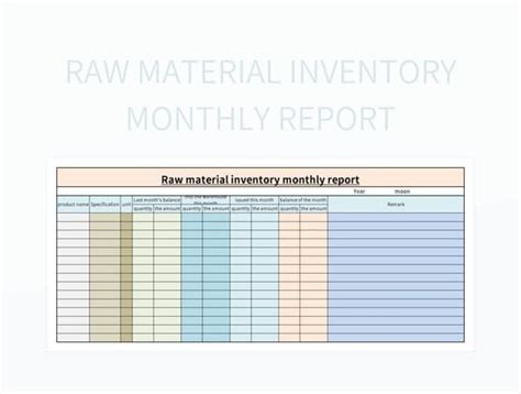 Free Raw Material Inventory Templates For Google Sheets And Microsoft Excel Slidesdocs