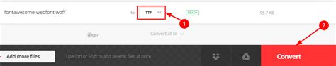 Converting Woff To Ttfotf Format