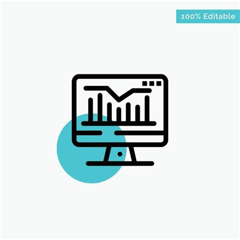 Computer Static Graph Monitor Turquoise Highlight Circle Point Vector