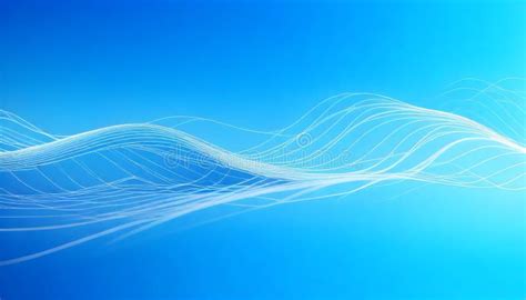 Blue Lines Wave Curves With Smooth Gradient Abstract Background Stock Illustration