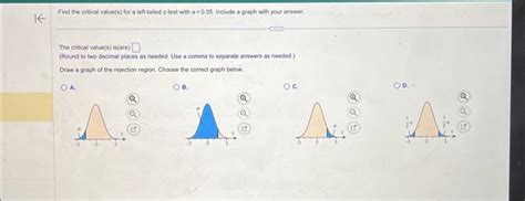 Solved Find The Critical Value S For A Left Tailed Z Test