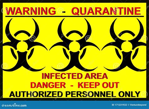 Quarantine Sign Warning Infected Area Danger Keep Out Authorized