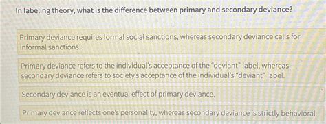 Solved In Labeling Theory What Is The Difference Between Solved In Labeling Theory What Is The Difference Between