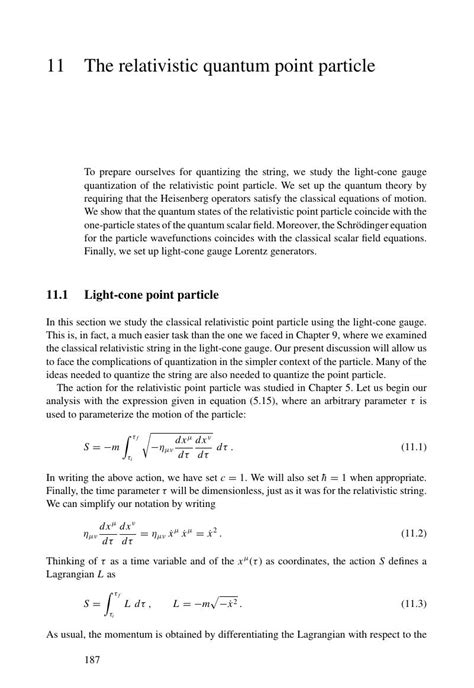 The Relativistic Quantum Point Particle Chapter A First Course In String Theory