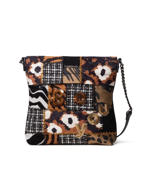 Desigual Patchwork Urban Bag Crossbody Kemi Black Blue