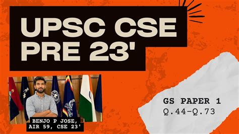 Upsc Cse 2023 Prelims Paper Solving By Air 59 Cse 2023 Part 3 Youtube