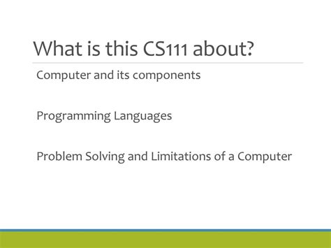 Cs111 Computer Programming Ppt Download