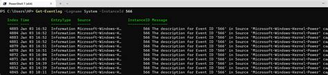 get event logs for an event using powershell