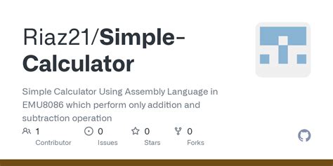 Github Riaz21simple Calculator Simple Calculator Using Assembly