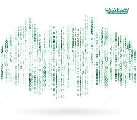 Abstract Data Flow Background With Binary Code Dynamic Waves