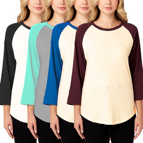 Womens 34 Raglan Sleeve Casual T Shirt