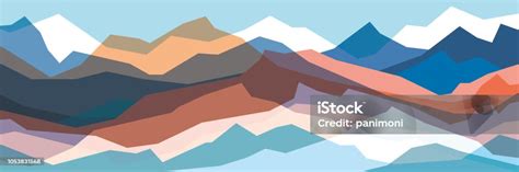 산 반투명 파도 추상 유리 색상 모양 현대 배경 벡터 디자인 일러스트 레이 션 프로젝트에 대 한 산에 대한 스톡 벡터 아트 및 기타 이미지 Istock