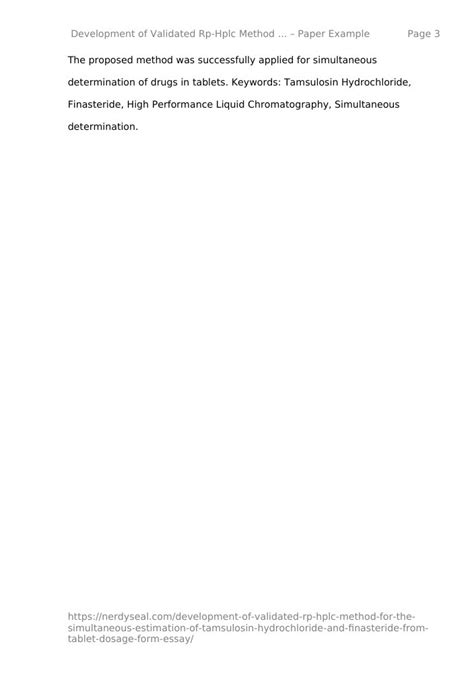 Development Of Validated Rp Hplc Method For The Simultaneous Estimation Of Tamsulosin