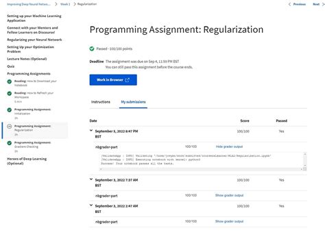 Grader Passed But No Green Checkmark Improving Deep Neural Networks