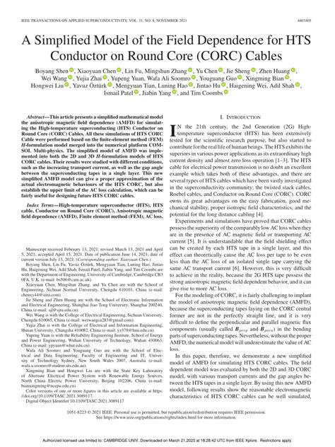 pdf a simplified model of the field dependence for hts conductor on
