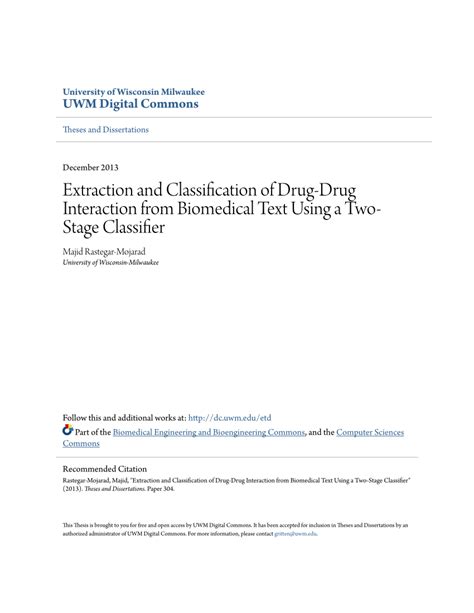 Pdf Extraction And Classification Of Drug Drug Interaction From Biomedical Text Using A Two