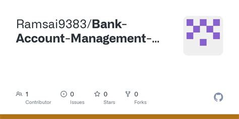 GitHub Ramsai9383 Bank Account Management System