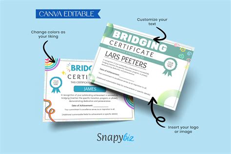 Editable Bridging Canva Certificate Graphic By Snapybiz · Creative Fabrica