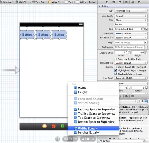 Ios How To Create A Row Of Controls Of Same Percentage Width Stack Overflow