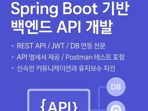 java spring기반 rest api 개발해드립니다 크몽