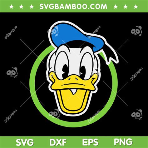 Donald Duck Green Circle Portrait Svg Png
