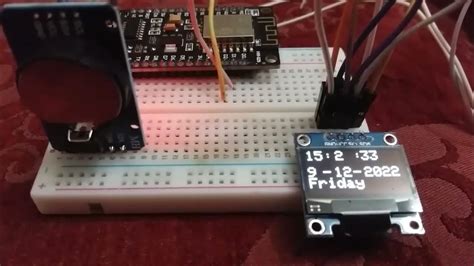 demo esp8266 nodemcu real time clock rtc using ds3231 module and display on oled youtube