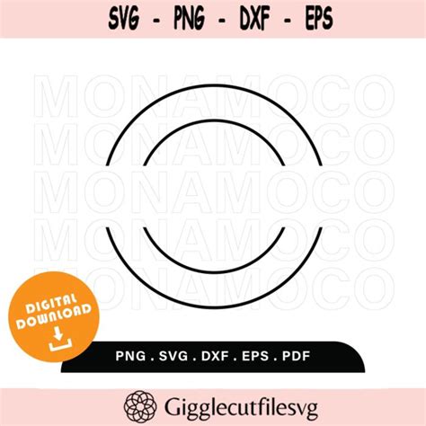 Double Circle Frame Svg Circle Monogram Svg Circle Split Name Frame Circle Border Vector Cut