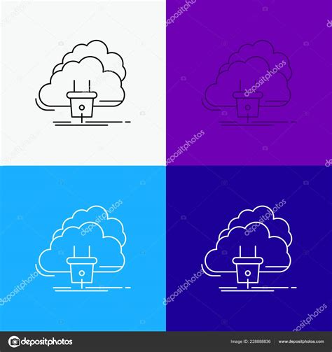 Cloud Connection Energy Network Power Icon Various Background Line Style Stock Vector By