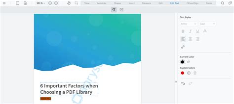 Javascript Library To Edit Text On Pdf Pages Apryse Documentation