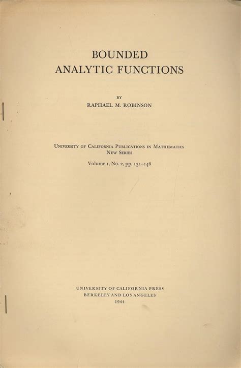 Bounded Analytic Functions Books