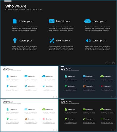 중점 나열형 피피티 템플릿 And 파란색 깔끔한 Ppt 템플릿 Poipl