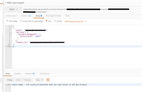 Autodesk Forge Users Import The Clientid Specified Does Not Have Access To The Api Product