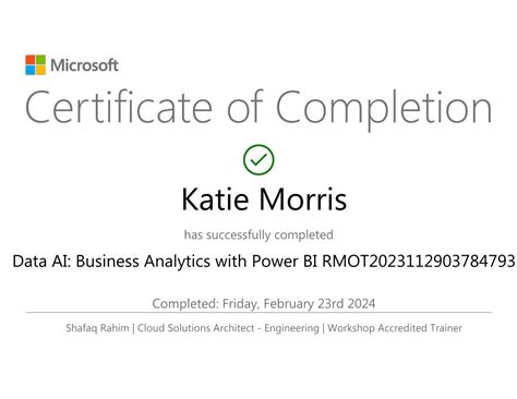 Katie Isabel Morris On Linkedin Power Bi Certificate