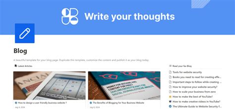 notion blogging template