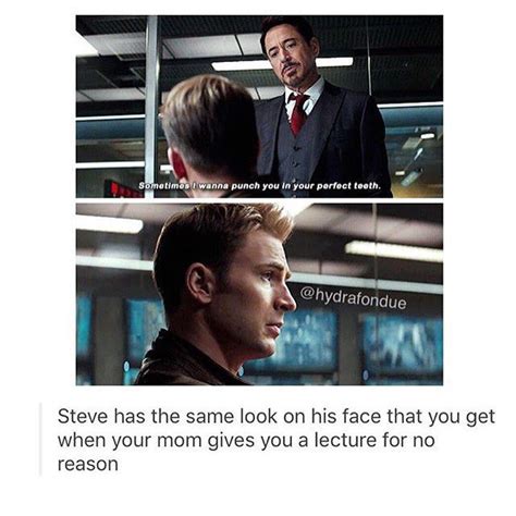 Steve Is Having None Of Tonys Sass Chris Evans Said His Dad A Dentist Loved That Line
