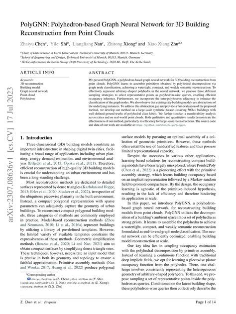 PDF PolyGNN Polyhedron Based Graph Neural Network For D Building