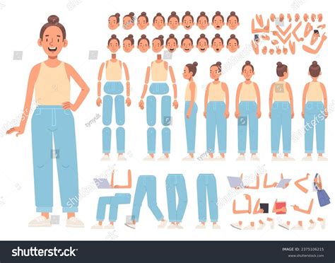 Girl Animation Character Set Stock Vectors And Vector Art Shutterstock