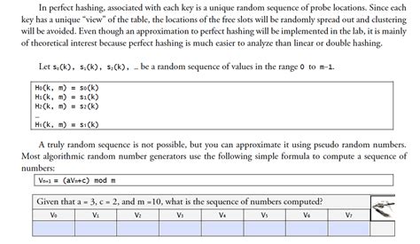 Solved In Perfect Hashing Associated With Each Key Is A