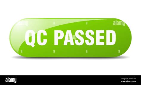Qc Passed Button Rounded Glass Sign Sticker Banner Stock Vector
