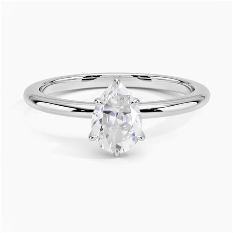Moissanite Esme Hidden Halo Lab Diamond Ring In 18k White Gold