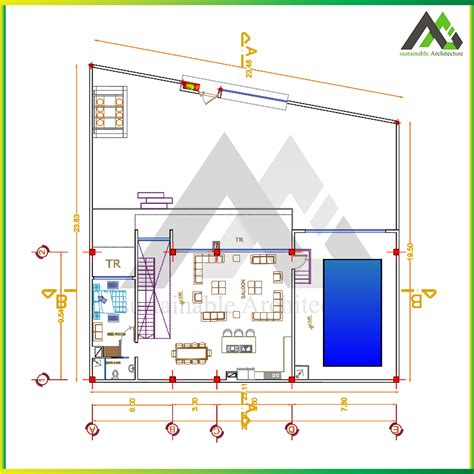 پلان ویلایی دو طبقه مرجع نقشه های ساختمانی اجرایی