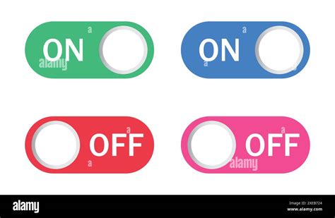 On Off Switch Buttons Icon Set Switch Toggle Buttons On Off Slider Interface Power Icons