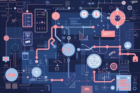 Digital Workflow Map With Automated Processes Clean Design Premium Ai Generated Image