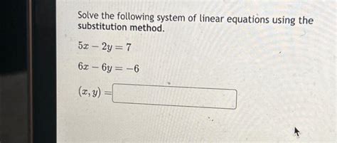 Solved Solve The Following System Of Linear Equations Using Chegg Com